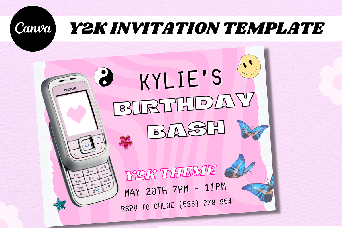 Y2K Retro Invitation Template