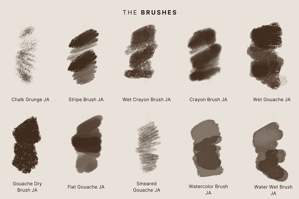 20 Photoshop Mix Media Brushes, a Brush Add-On by Jenteva Art