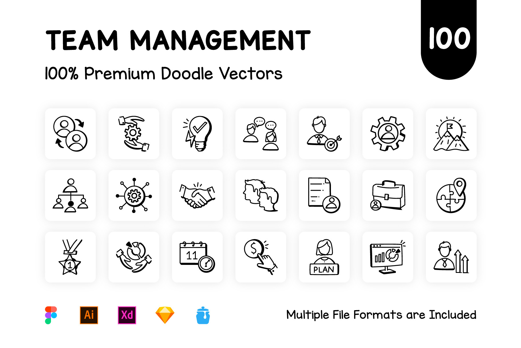 100 Management Team Icon Vectors | Creative Market