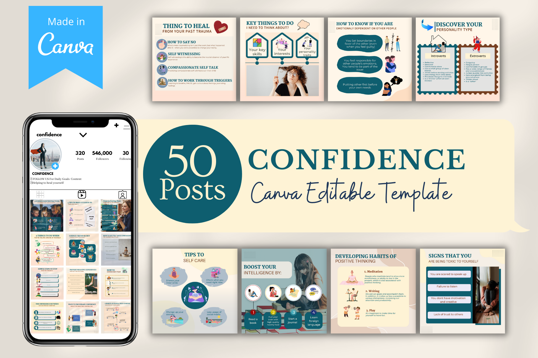 Confidence Posts - Canva Editable
