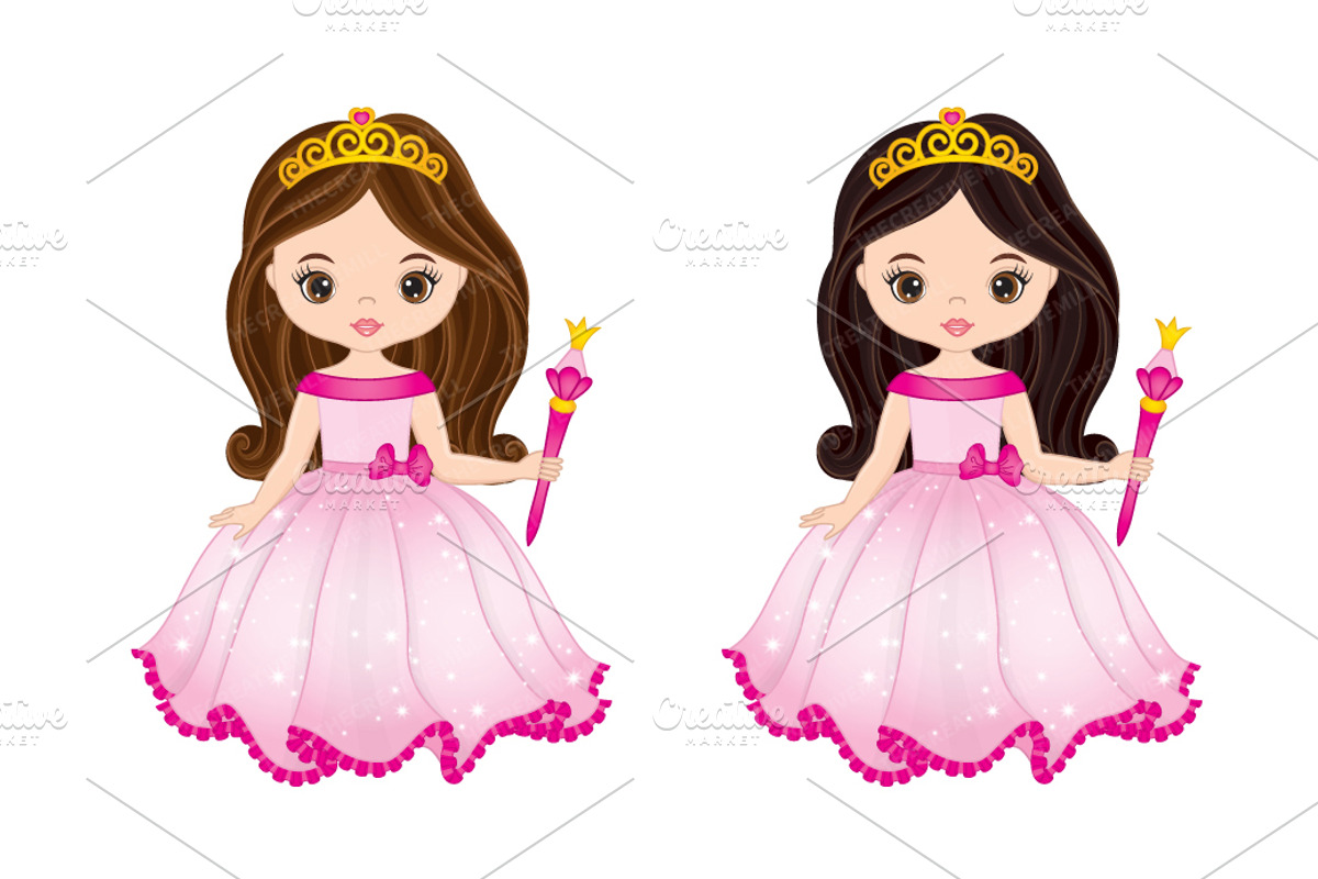 Vector Princess Clipart, an Illustration by TheCreativeMill