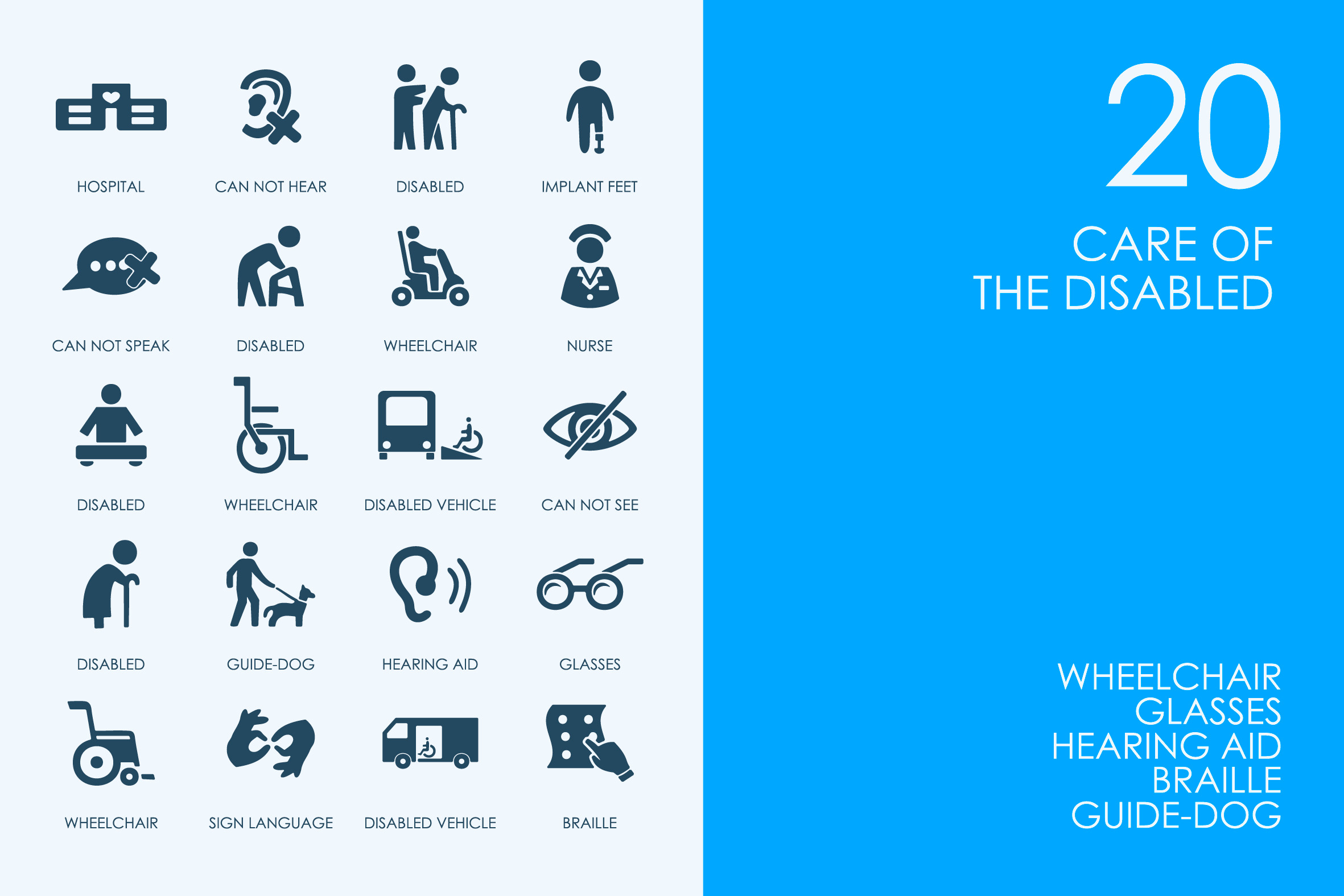 Care of the disabled icons | Icons ~ Creative Market