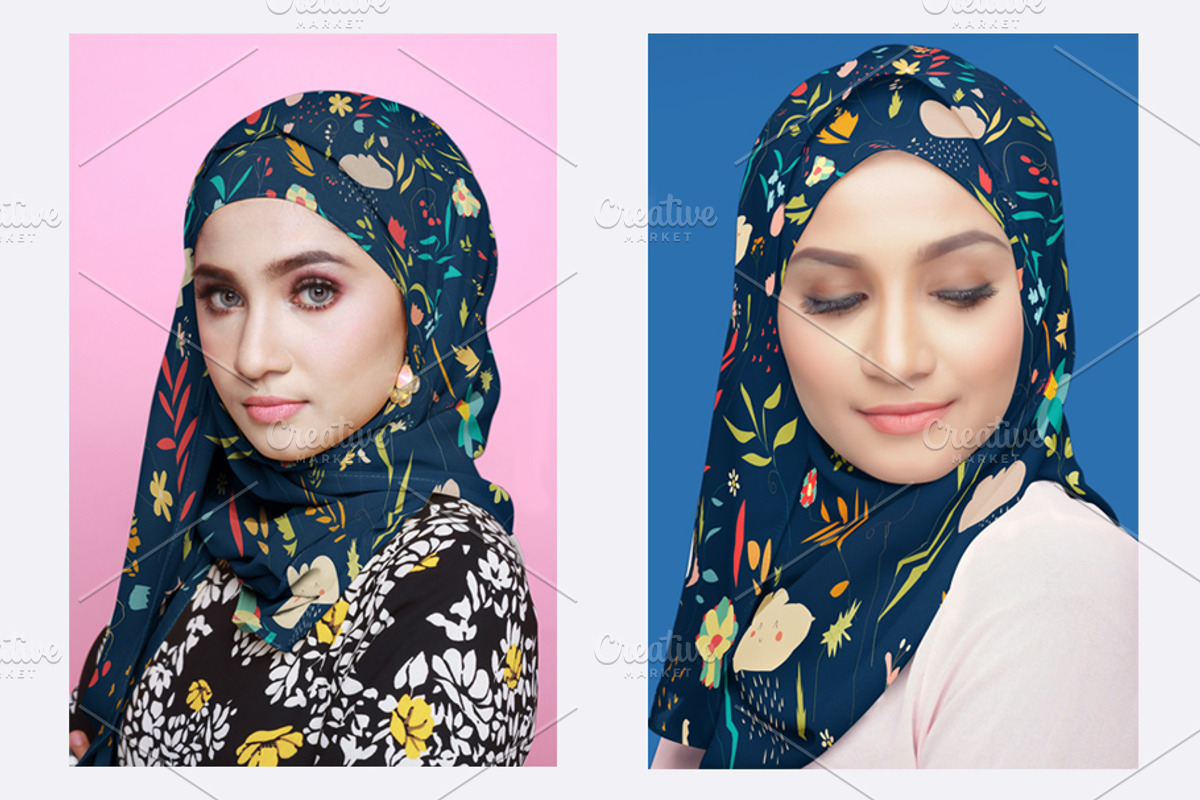 HIJAB MOCKUP SET | 2 PSD FILES, a Mockup by Moonlight Creative
