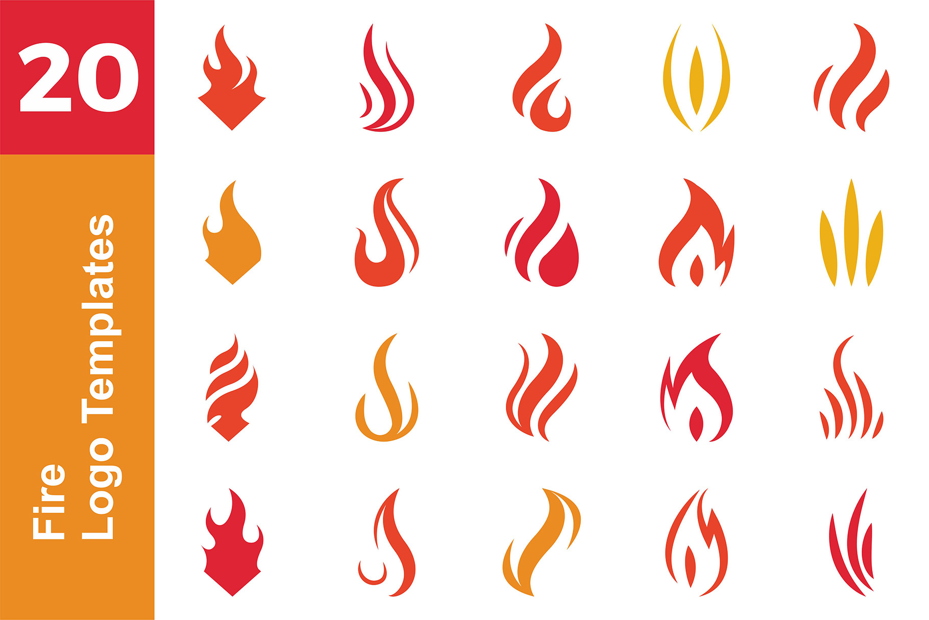 20 Logo Fire Templates Bundle, a Branding & Logo Template by Friendesigns