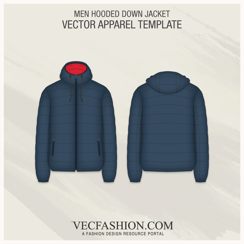 Mens Hooded Down Jacket, an Illustration by VecFashion Ltd.