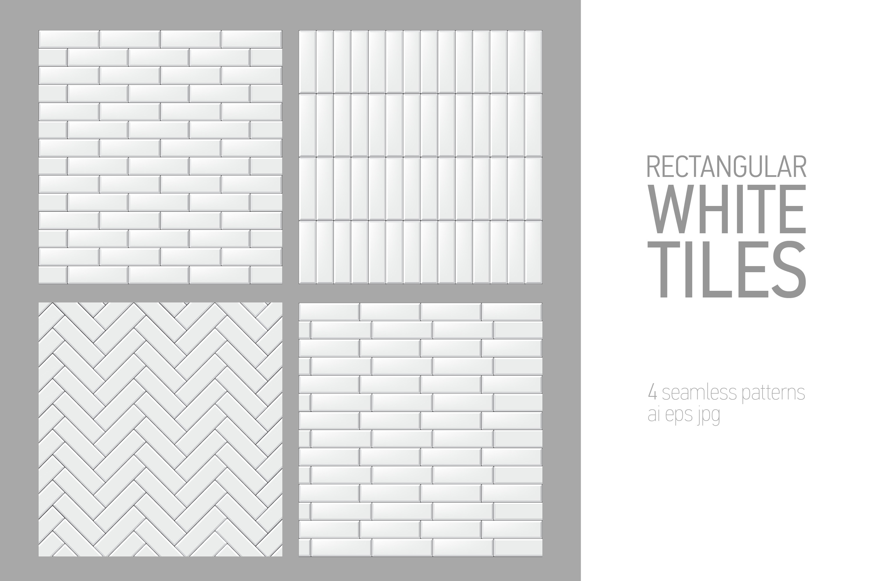 Modern rectangular white tiles, a Pattern Graphic by Good Studio
