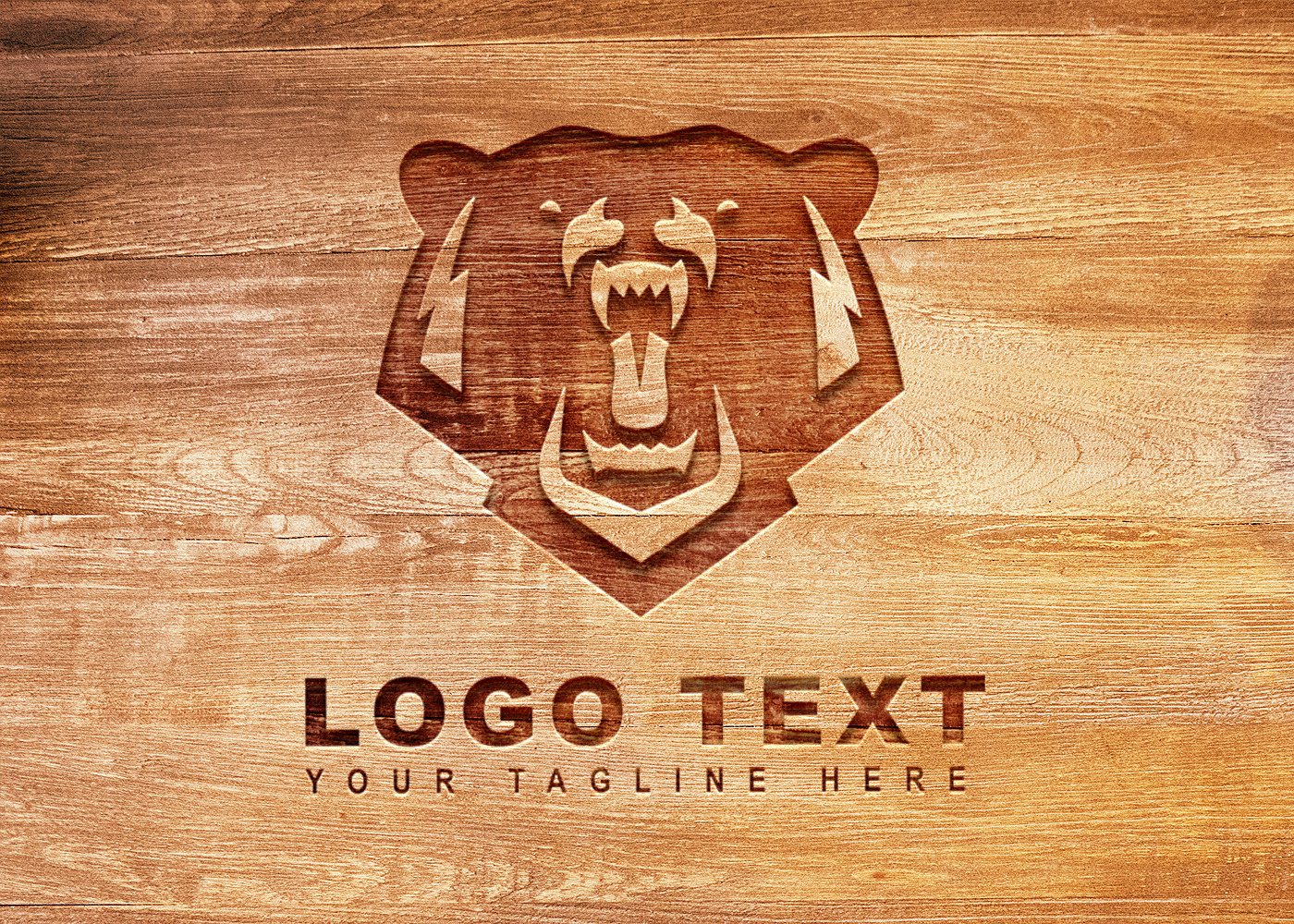 Bear Rustic Logo & Mock-Up - Vector, a Branding & Logo Template by Multiple