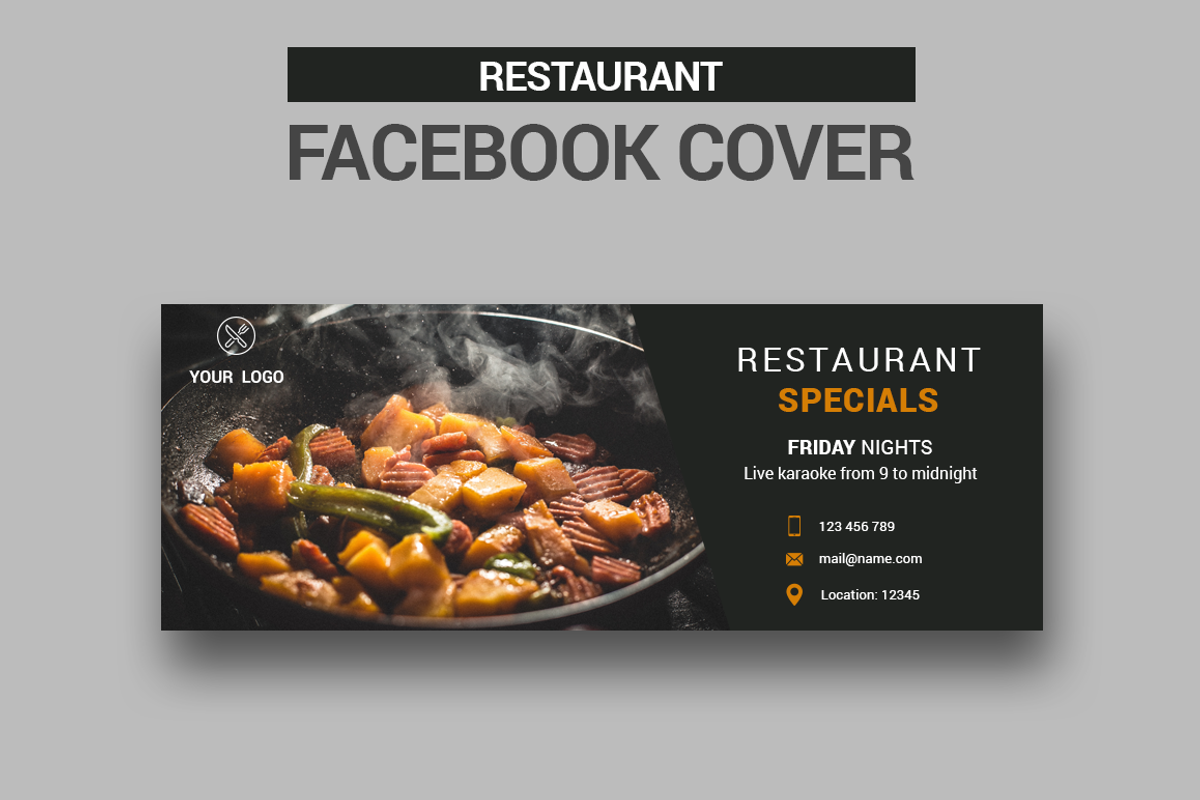 6 Restaurant Facebook Covers, a Social Media Template by Creatricks