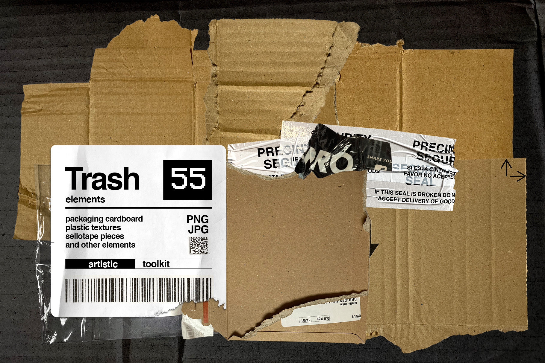 Trash & Packaging Elements PNG, an Object Graphic by Marie T