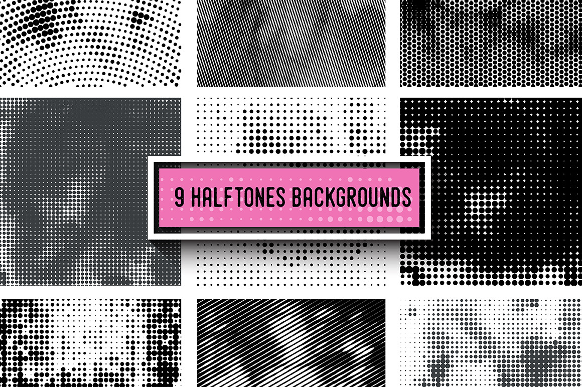 9 Halftone backrounds +BONUS., a Texture Illustration by redstudio ...