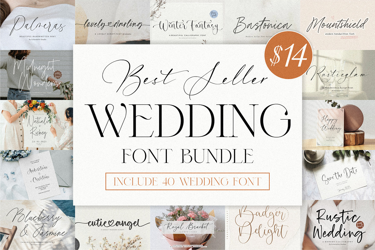 The Wedding Font Bundle! | Creative Market