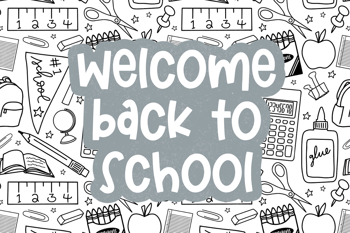 School Doodles Font | Hand Drawn, a Symbol Font by Dansie Design