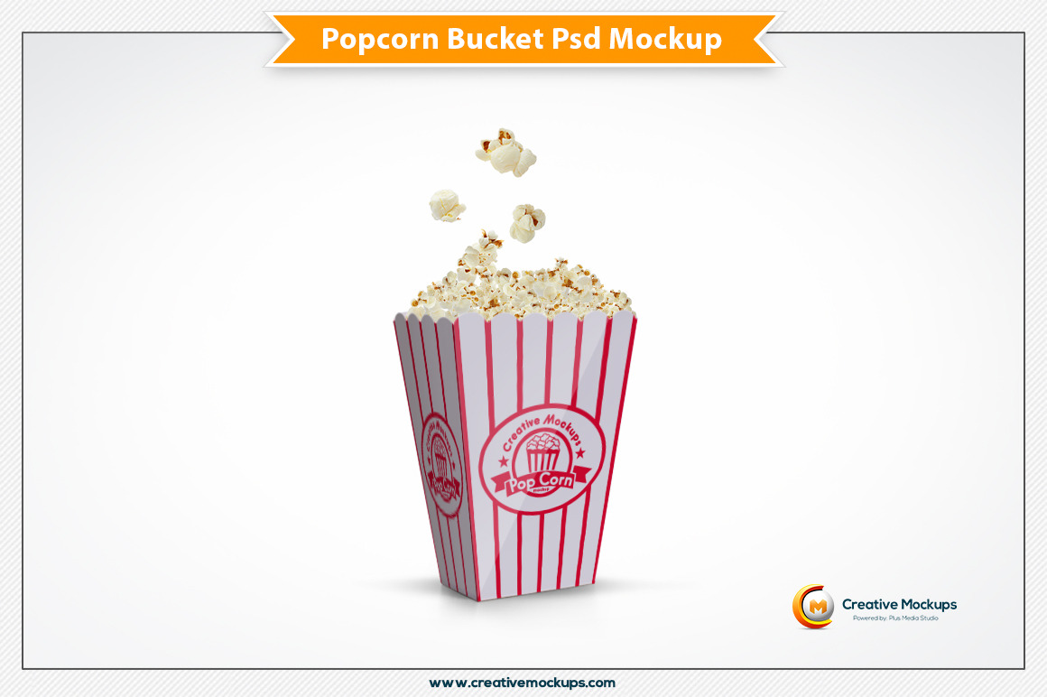 Popcorn Bucket Mockup Template, a Cups & Container Mockup by Plus Media