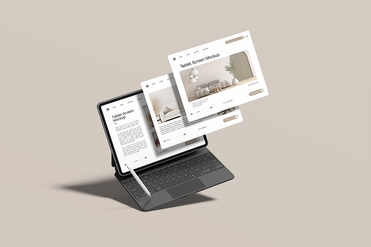 Tablet Screen Website Mockup, a Wearable Device Mockup by graphicsecond