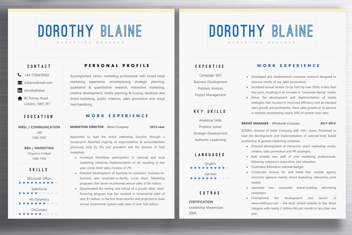 Resume Template | Dorothy, a Resume Template by ResumeWorkshop