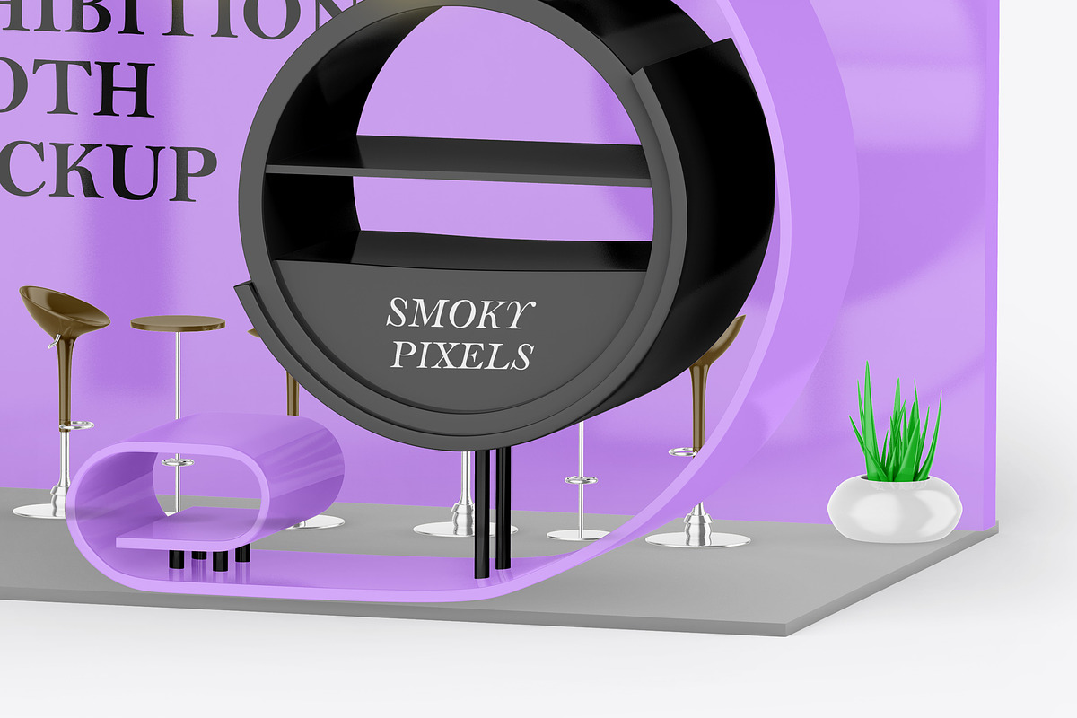 Glossy Exhibition Booth Mockup