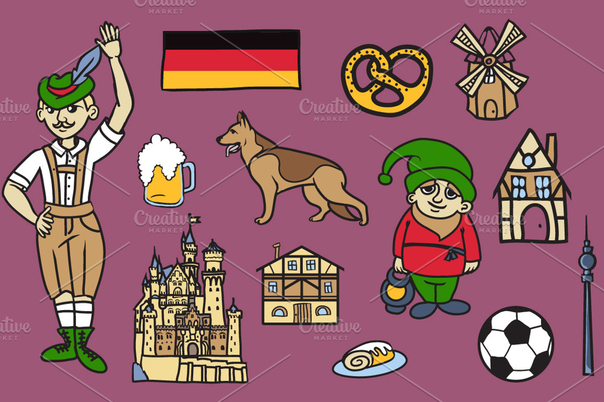 Cartoon map of Germany, a Texture Illustration by Nata Savina Art