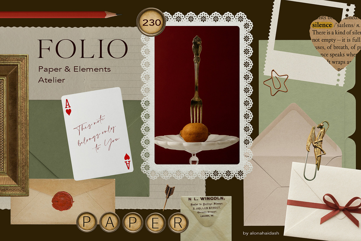 Folio · Paper & Elements Collection, an Object Graphic by alonahaidash