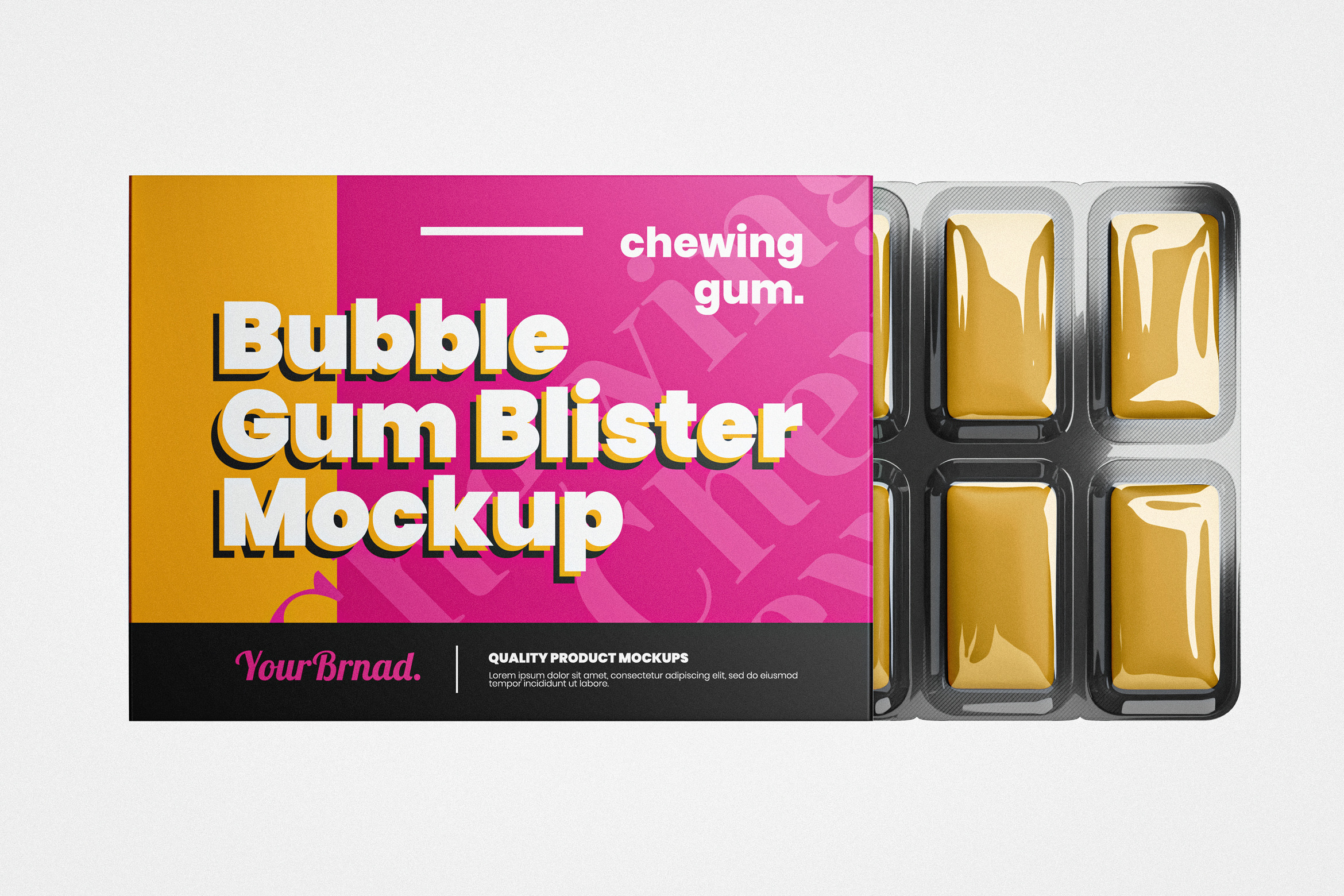 Chewing Gum Packaging Mockup, a Packaging Mockup by Designer Dude