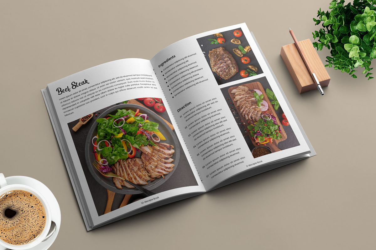 Recipe Cookbook Magazine Template