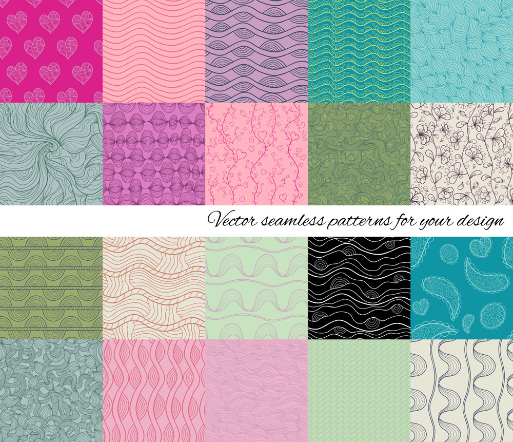 Big set of vector patterns, a Pattern Graphic by Eugenia Hauss Design