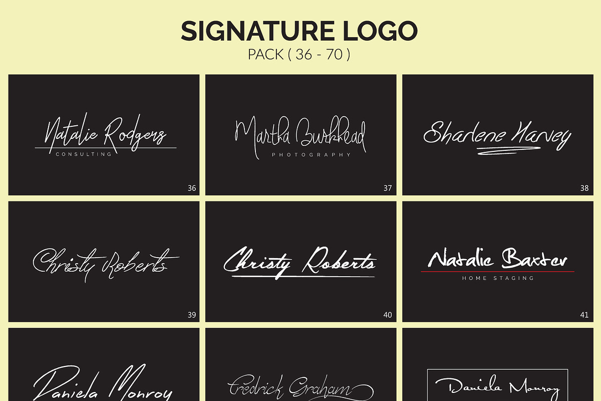 70 Signature Logo Bundle, a Branding & Logo Template by XpertgraphicD
