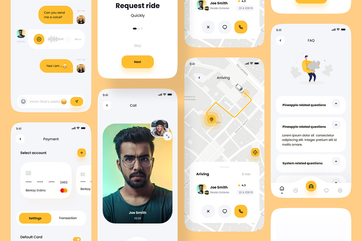 Snail - Taxi booking App UI KIT