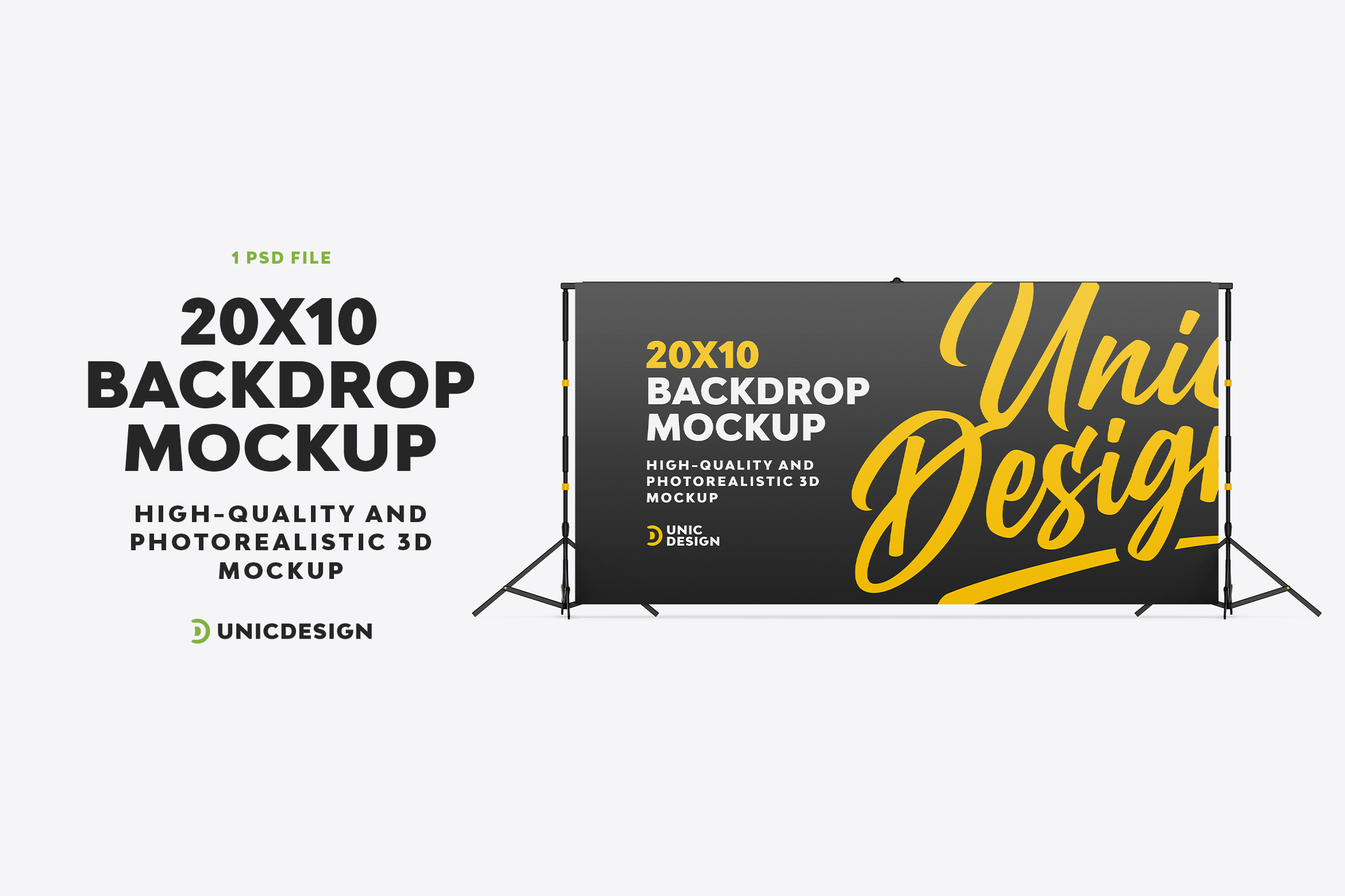 Backdrop Mockup, a Product Mockup by UnicDesign