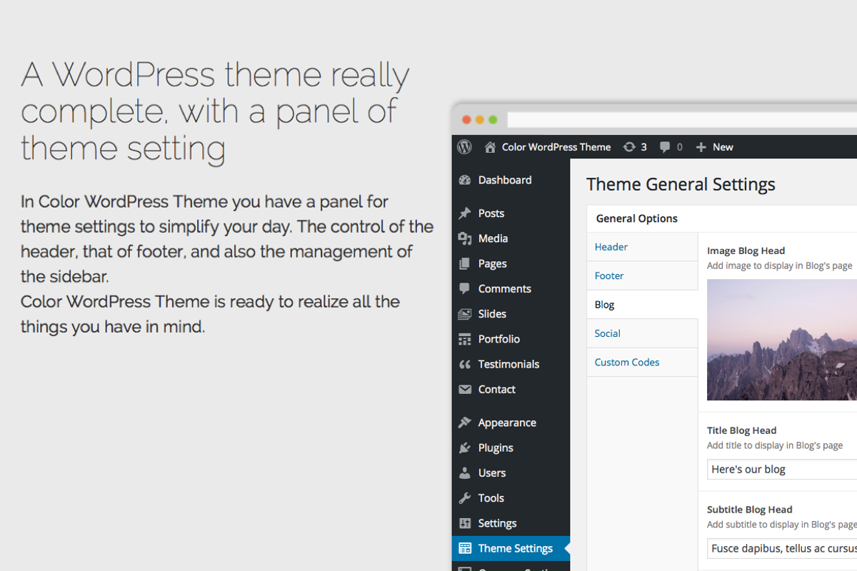 Color WordPress Theme, a WordPress Template by Theme in the Box