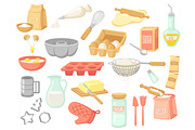 Cartoon baking ingredients. Bake | Background Graphics ~ Creative Market