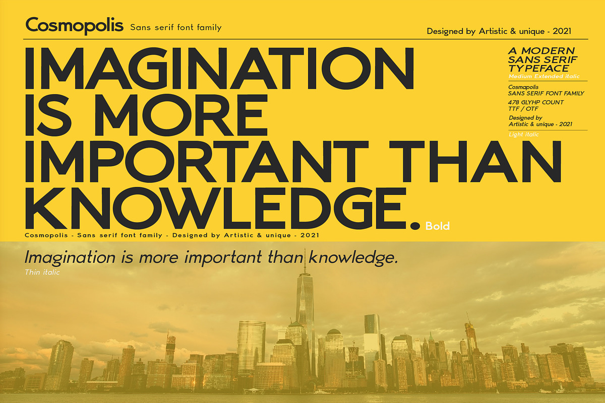 Cosmopolis - Sans serif font family