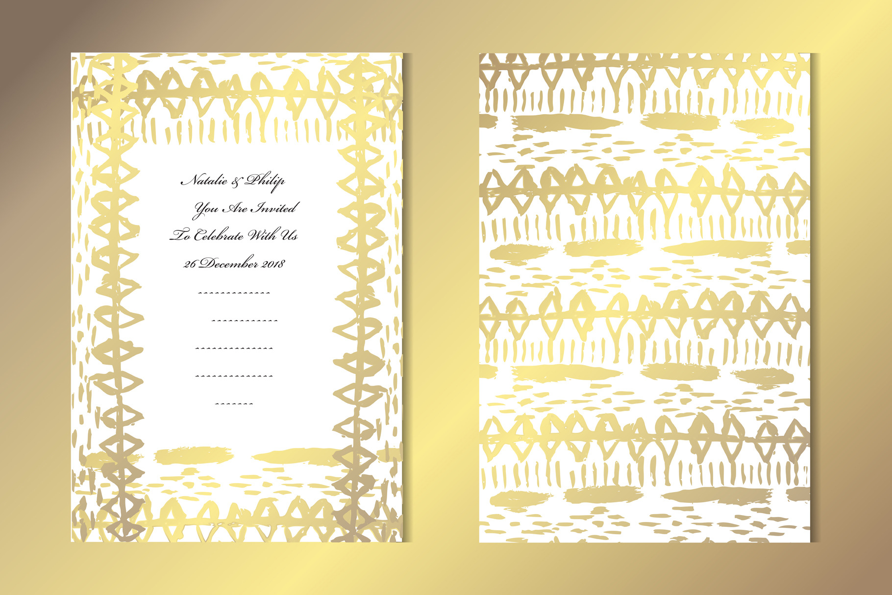 Golden Card Template, a Card Template by Sunset&Sea Design