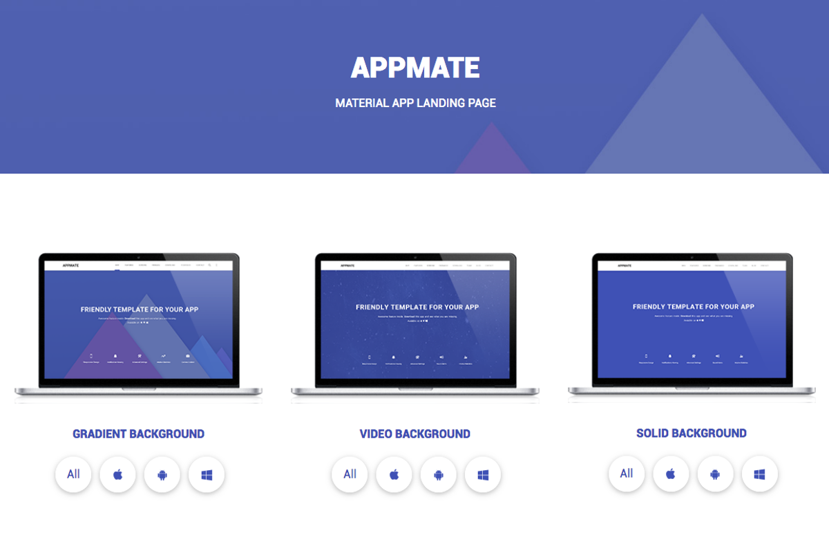 Material Design App Landing Template, a Bootstrap Template by Codetic