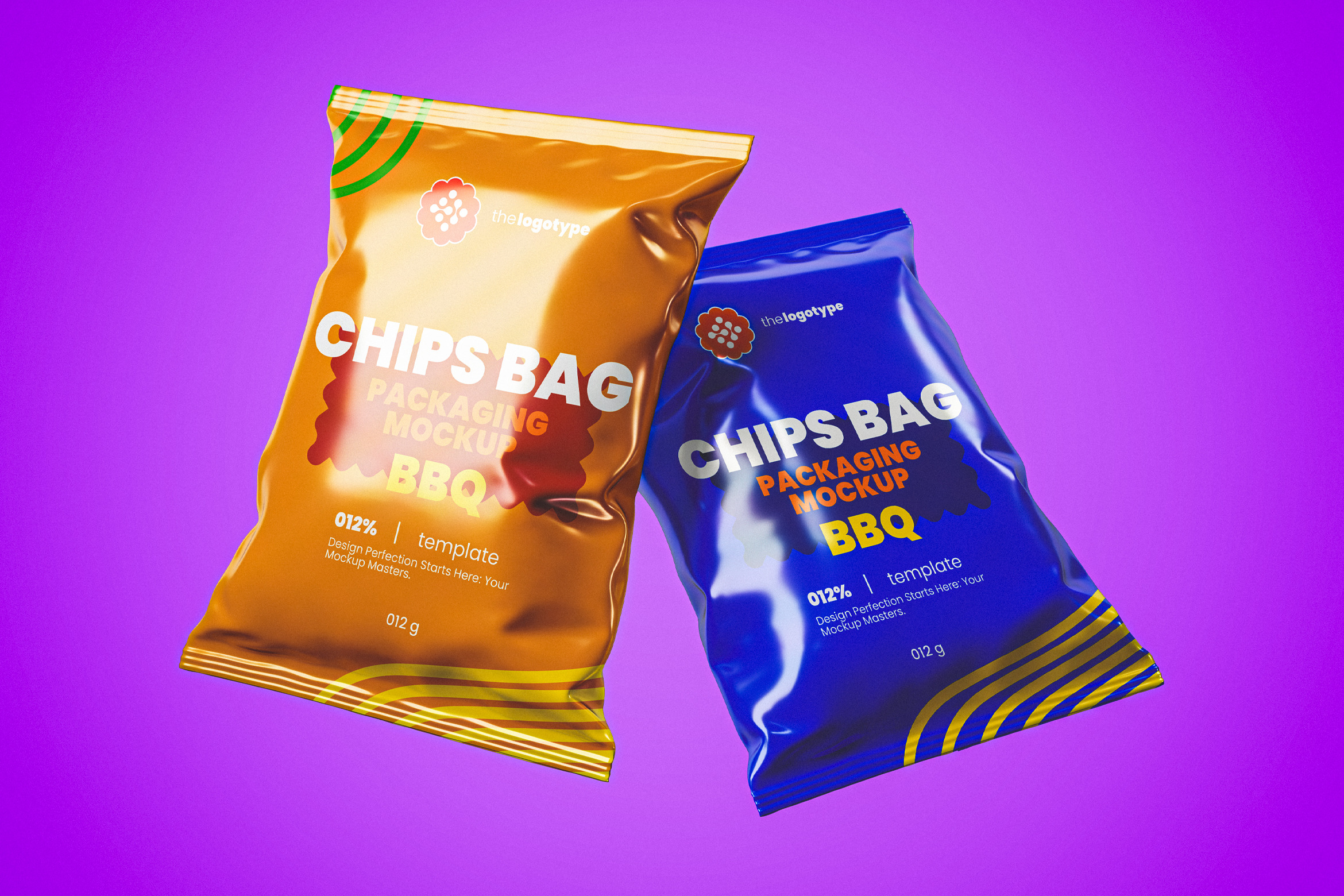 Floating Chips Bag Packaging Mockup, a Packaging Mockup by eightonesix