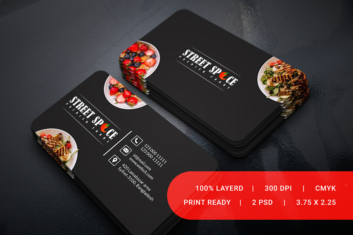 Food Business Card - Street Spice, a Business Card Template by Helal Shop