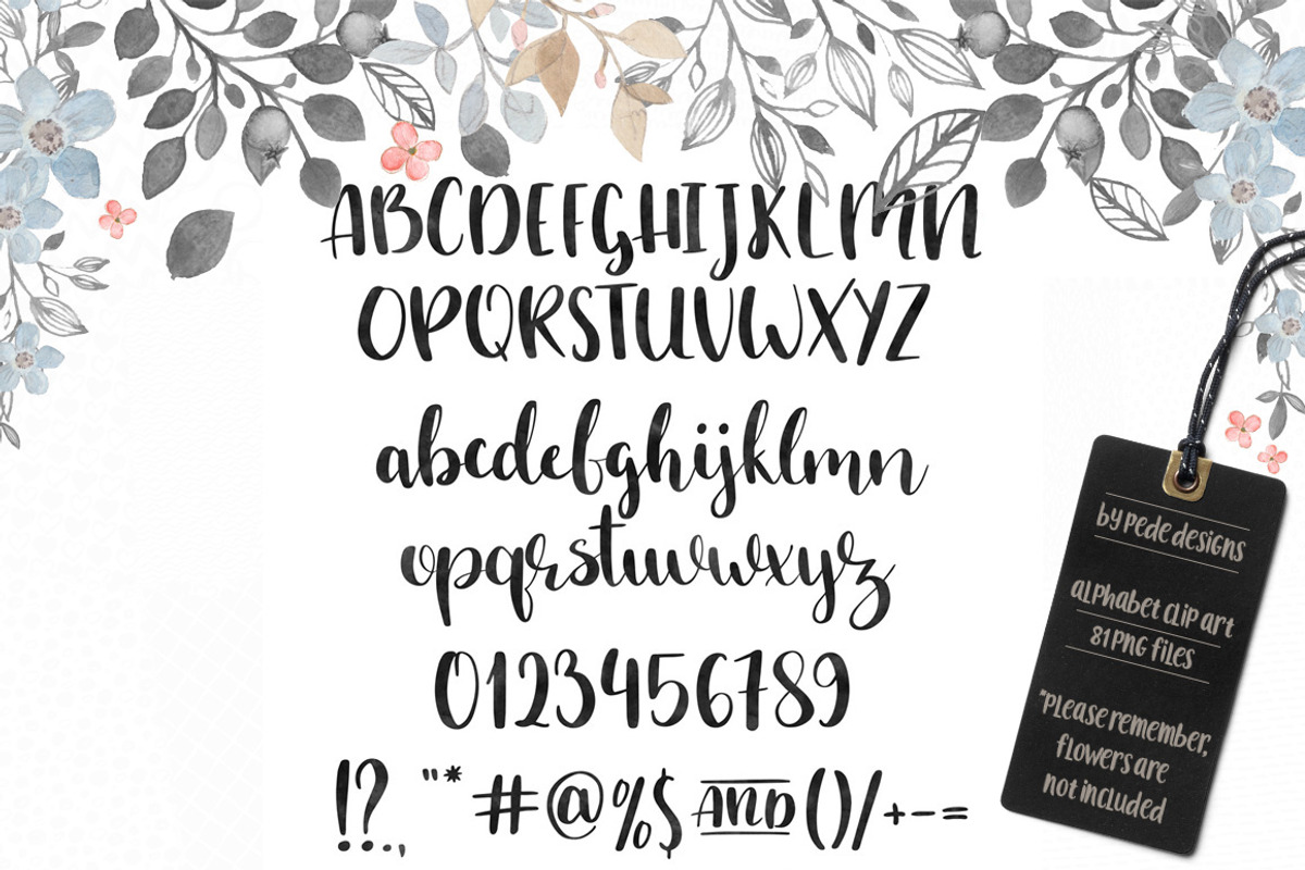 Black watercolor alphabet clipart, an Object Graphic by PeDe Designs