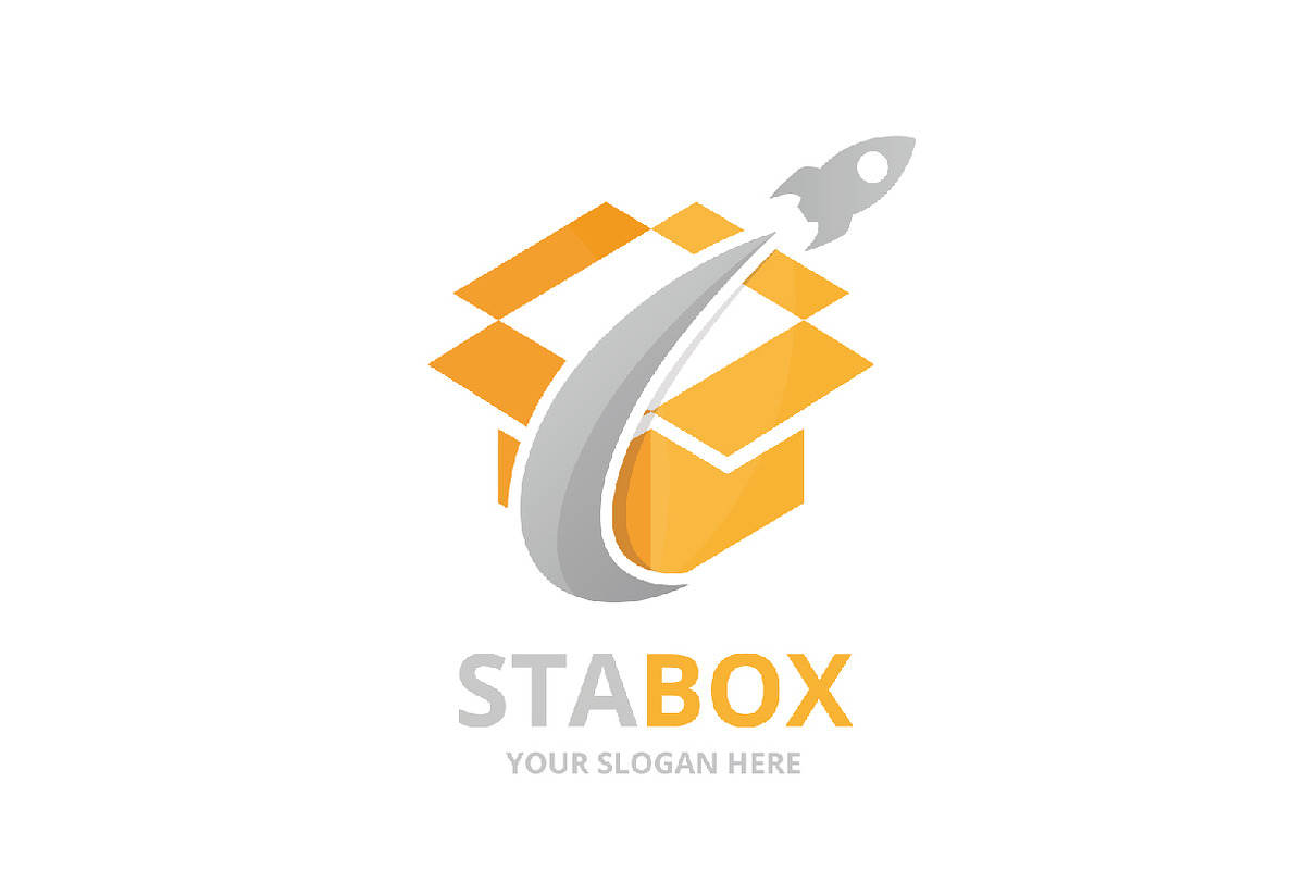Vector box and rocket logo, a Branding & Logo Template by GraphiShop