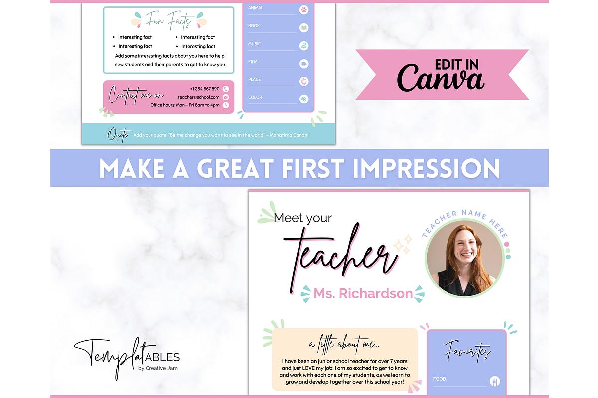 Meet the Teacher Template - Canva
