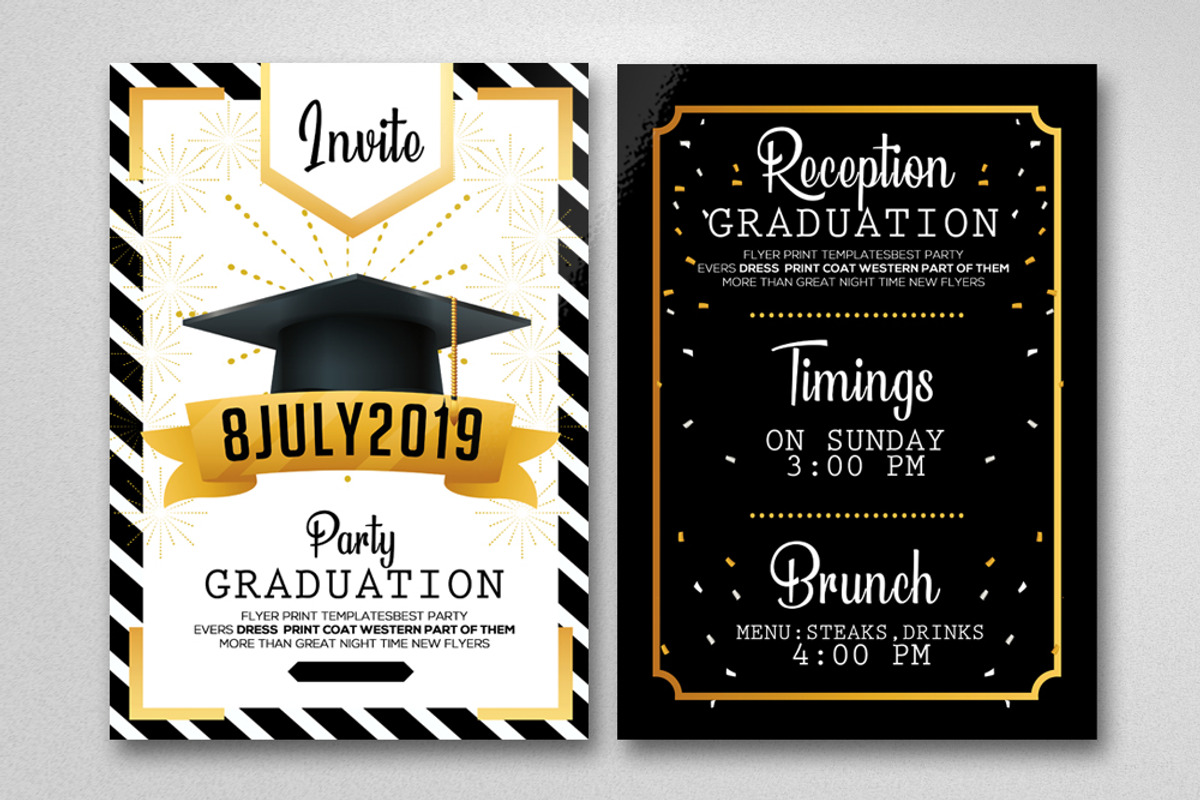 Double Sided Graduation Invites, an Invitation Template by Business ...