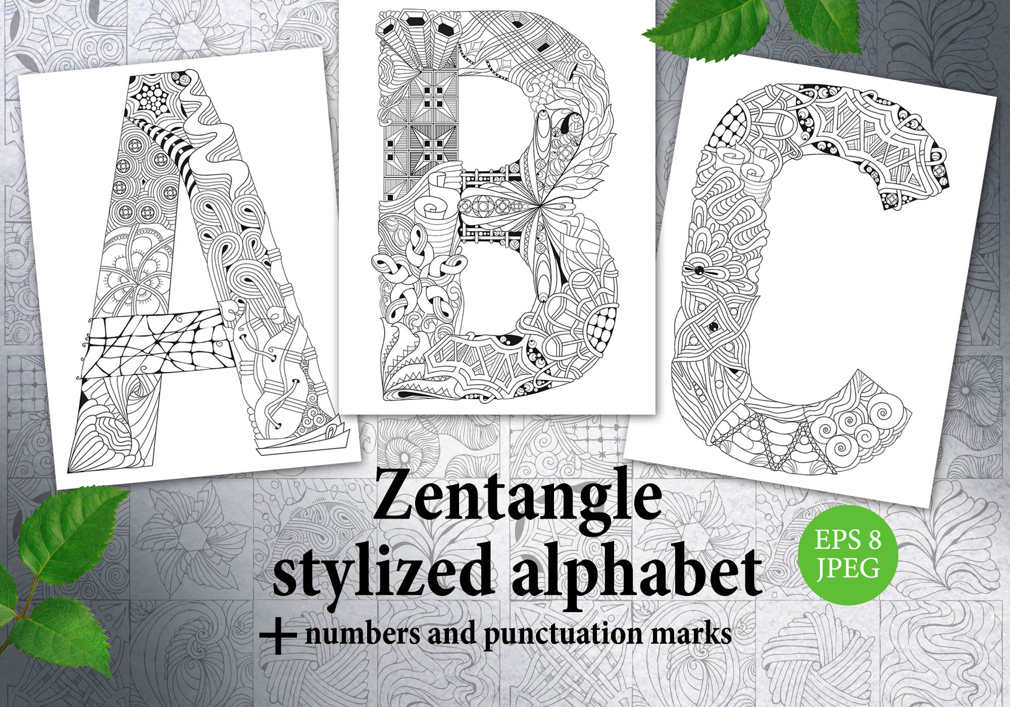Zentangle stylized unusual alphabet | Decorative Illustrations ...