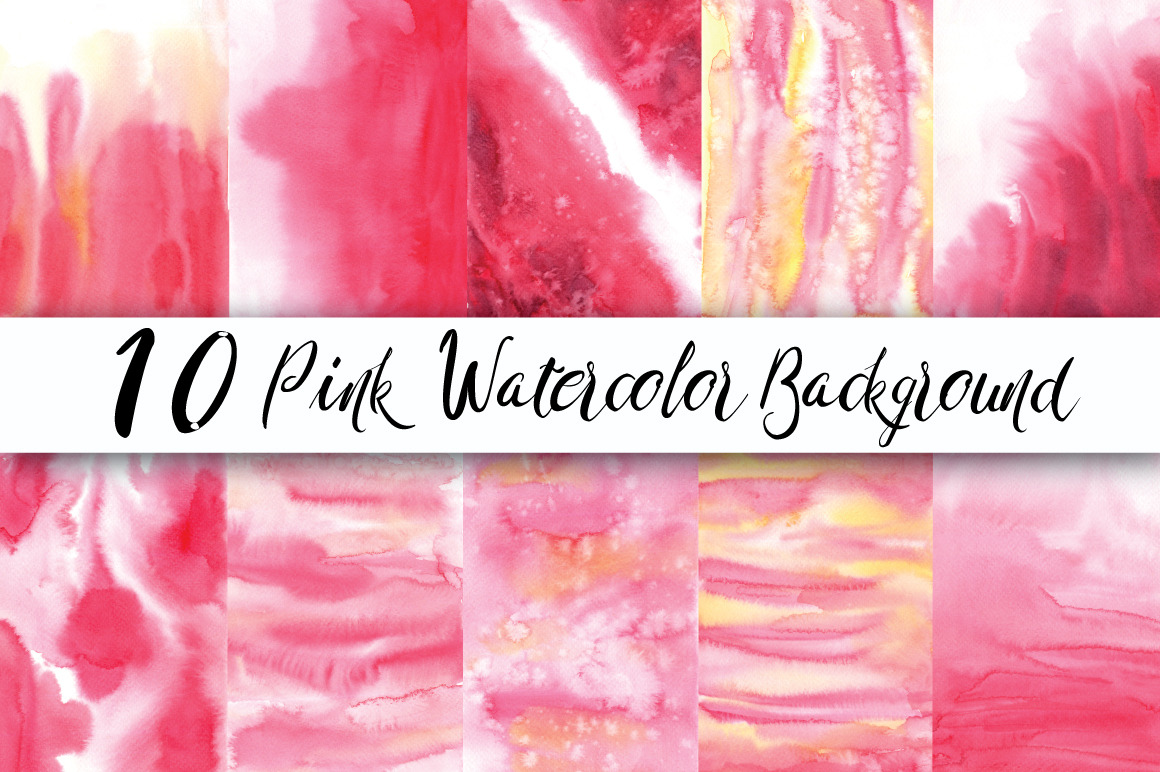Pink Flow Watercolor, a Decorative Illustration by Planolla