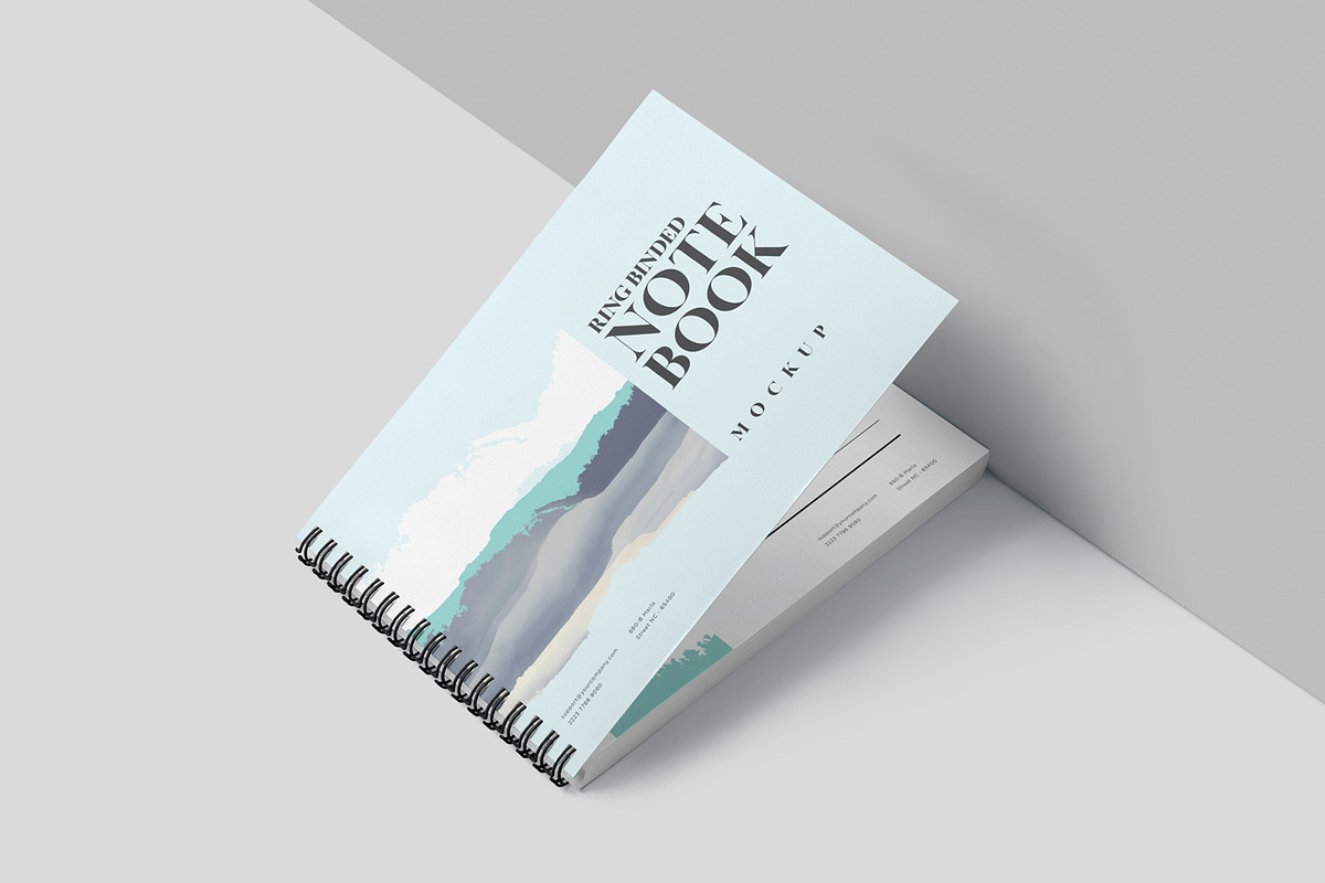 A5 Landscape Ring Bind Book Mockups, a Books & Magazine Mockup by ...