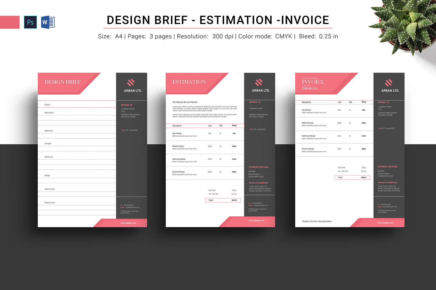 Brief - Estimation - Invoice, a Stationery Template by crazyOWL ...