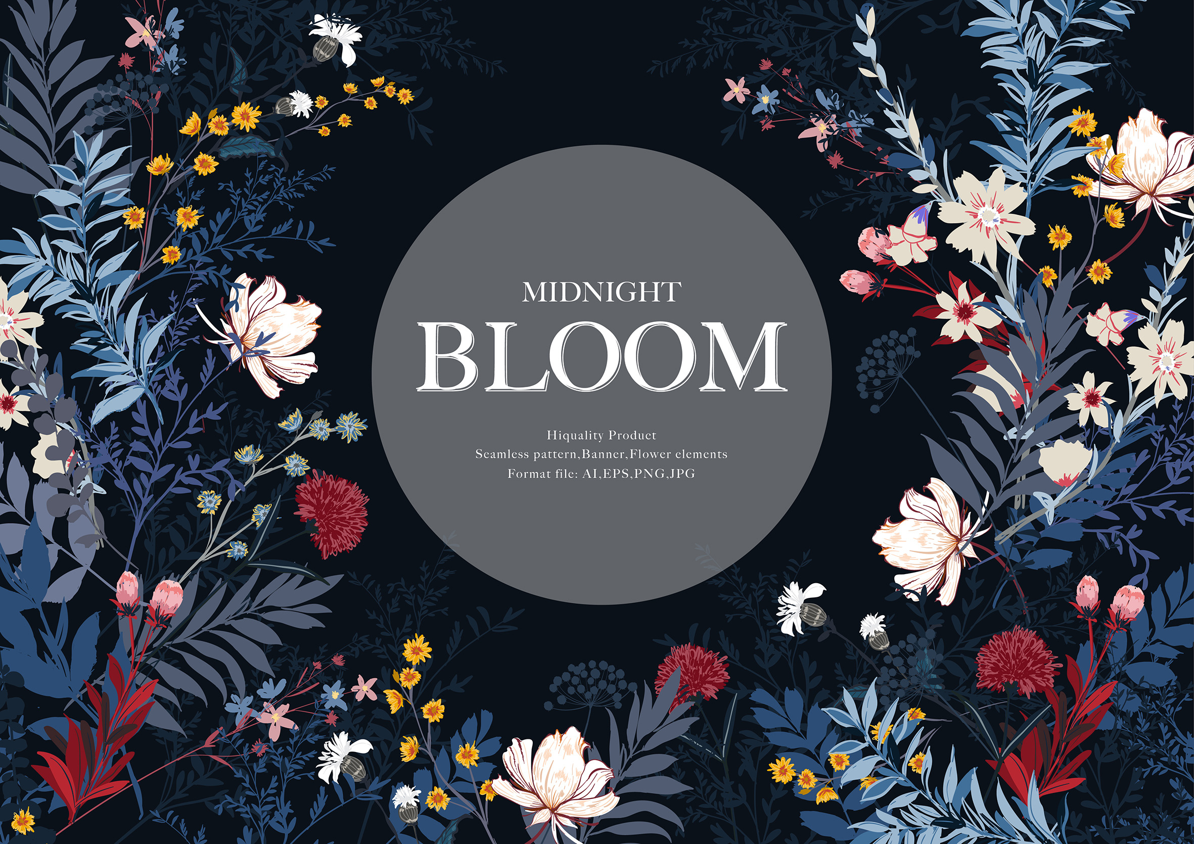 Midnight Bloom, a Pattern Graphic by MSNTY STUDIOX