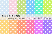 16 pastel polka dots digital paper | Graphic Patterns ~ Creative Market