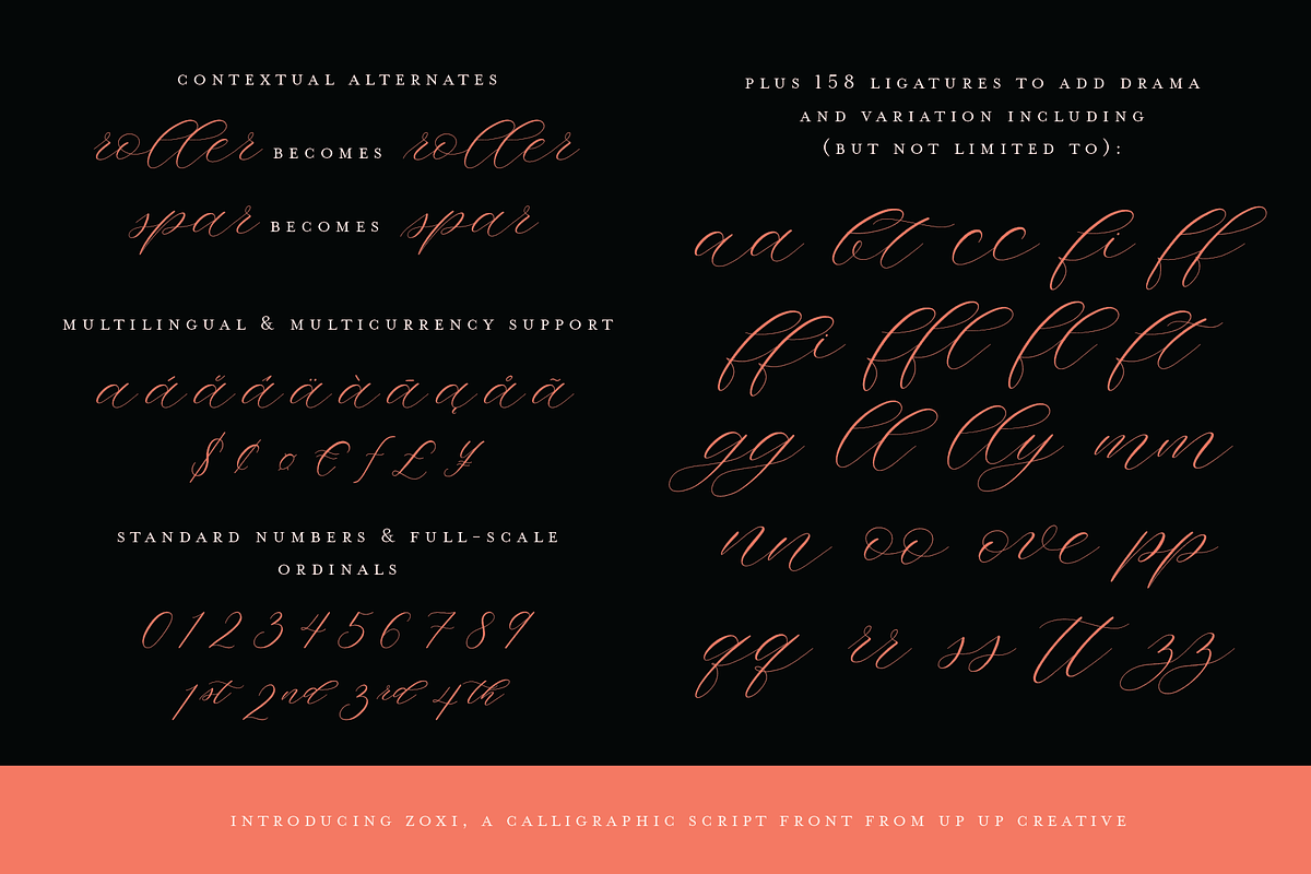 Zoxi, a Calligraphy Script Font, a Script Font by Up Up Creative