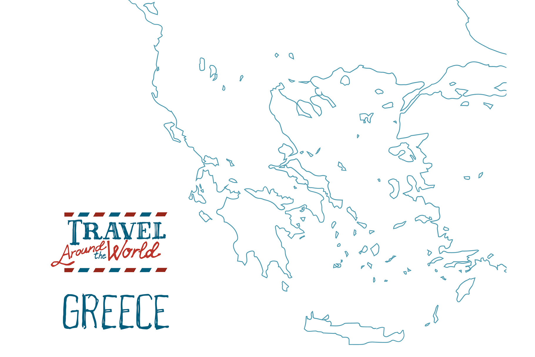 Map of Greece drawn by hand | Education Illustrations ~ Creative Market