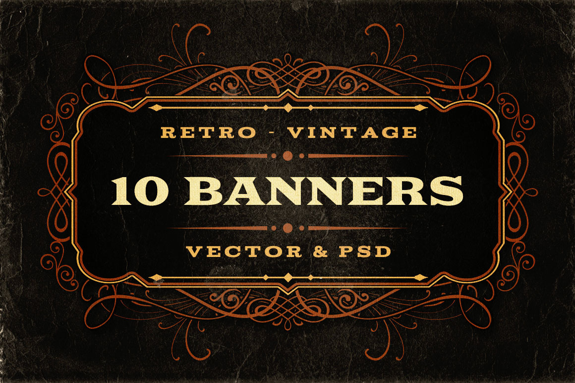 10 Retro/Vintage Banners, a Branding & Logo Template by Cruzine