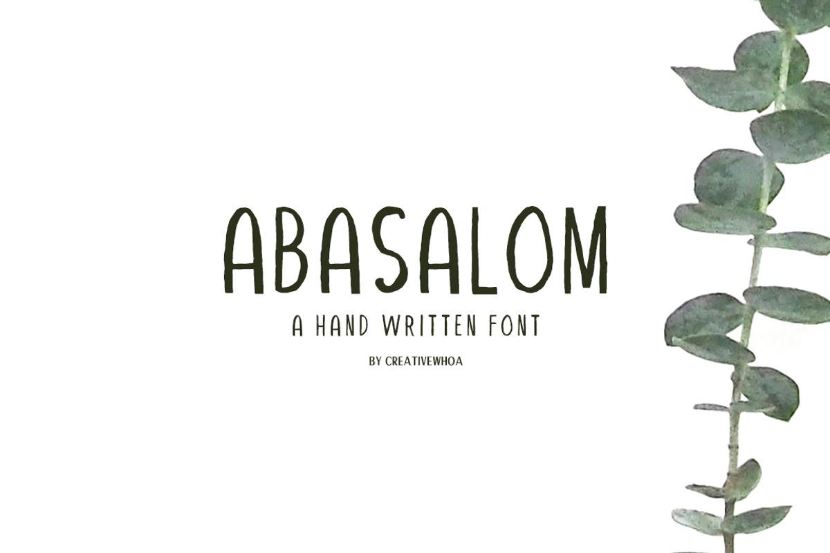 Abasalom | A Handwritten Font, a Script Font by Creativetacos