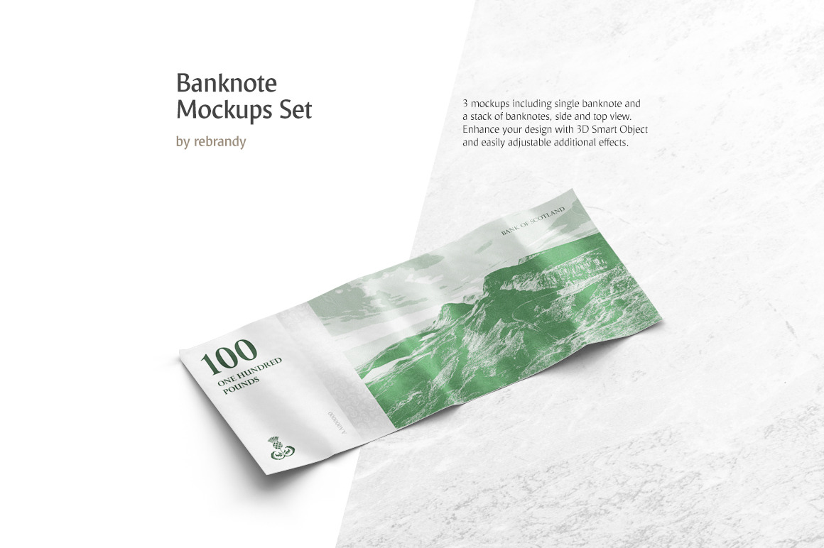 Banknote Mockups Set, an Advertising Mockup by rebrandy